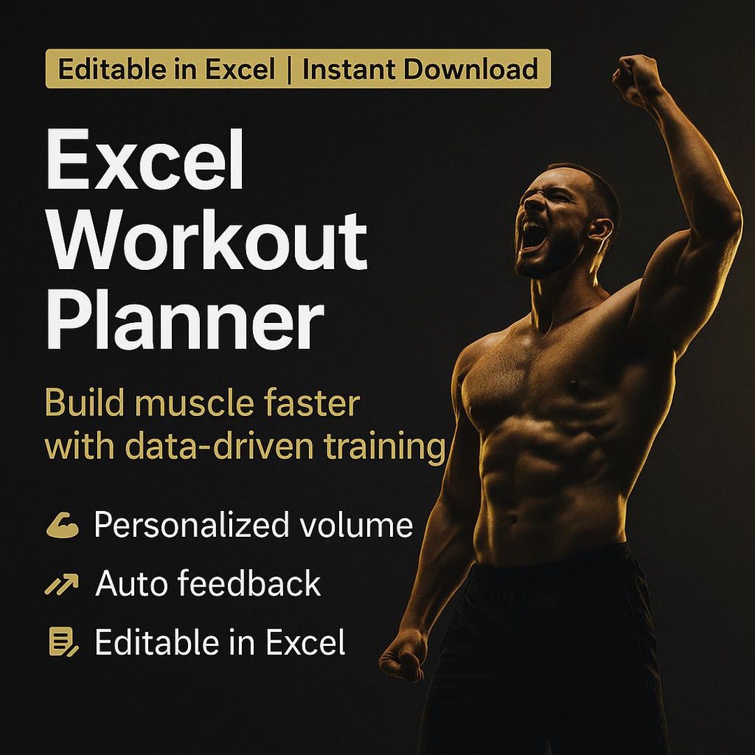 Excel Workout Planner Gym Training Log Fitness Program Template for ...