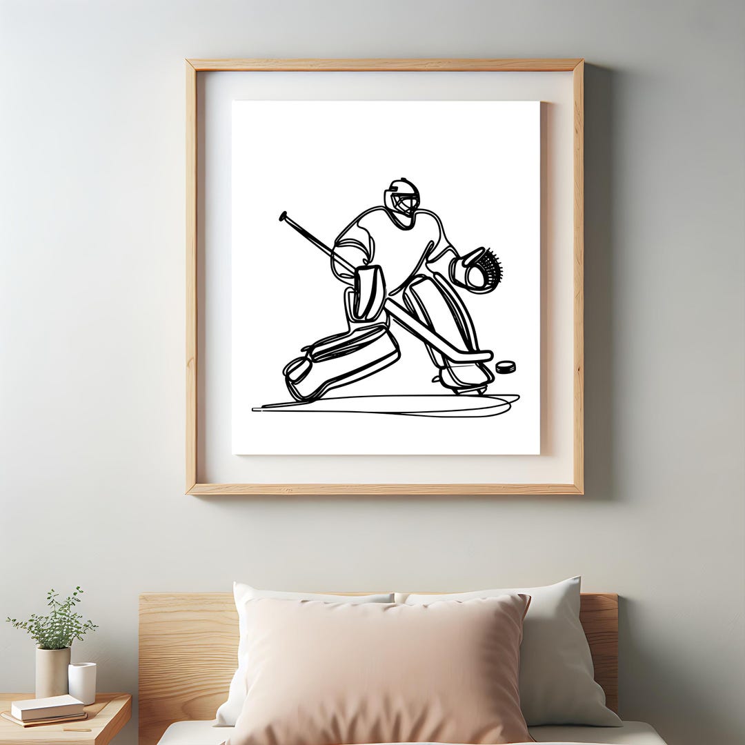 Hockey Goalie Wall Art, Ice Hockey Goalie Poster, Minimalist Hockey ...