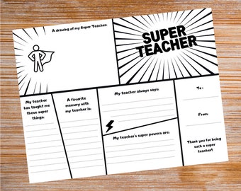 Superhero Thank You - Teacher Thank You Printable - Teacher ...