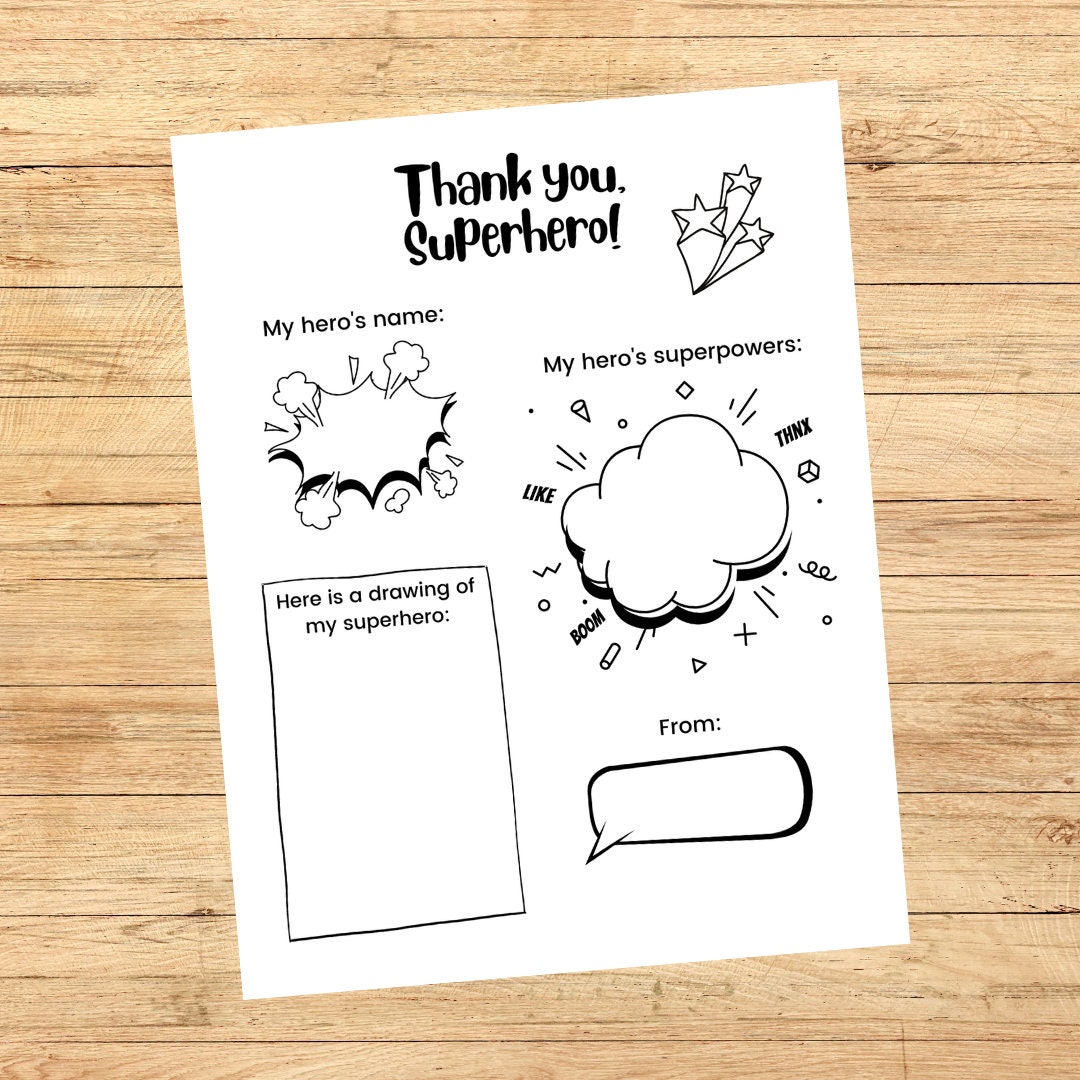 Superhero Thank You - Teacher Thank You Printable - Teacher ...