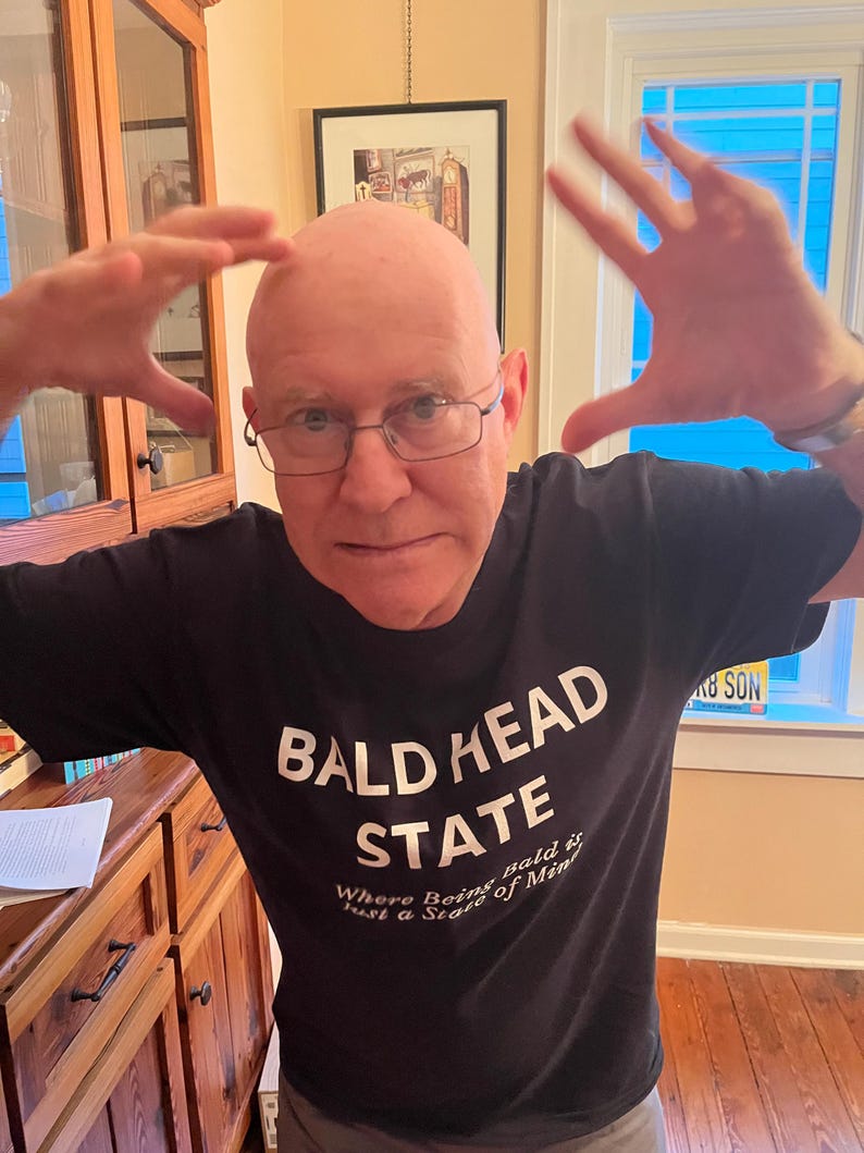 Bald Head State T-shirt With Tagline - Etsy