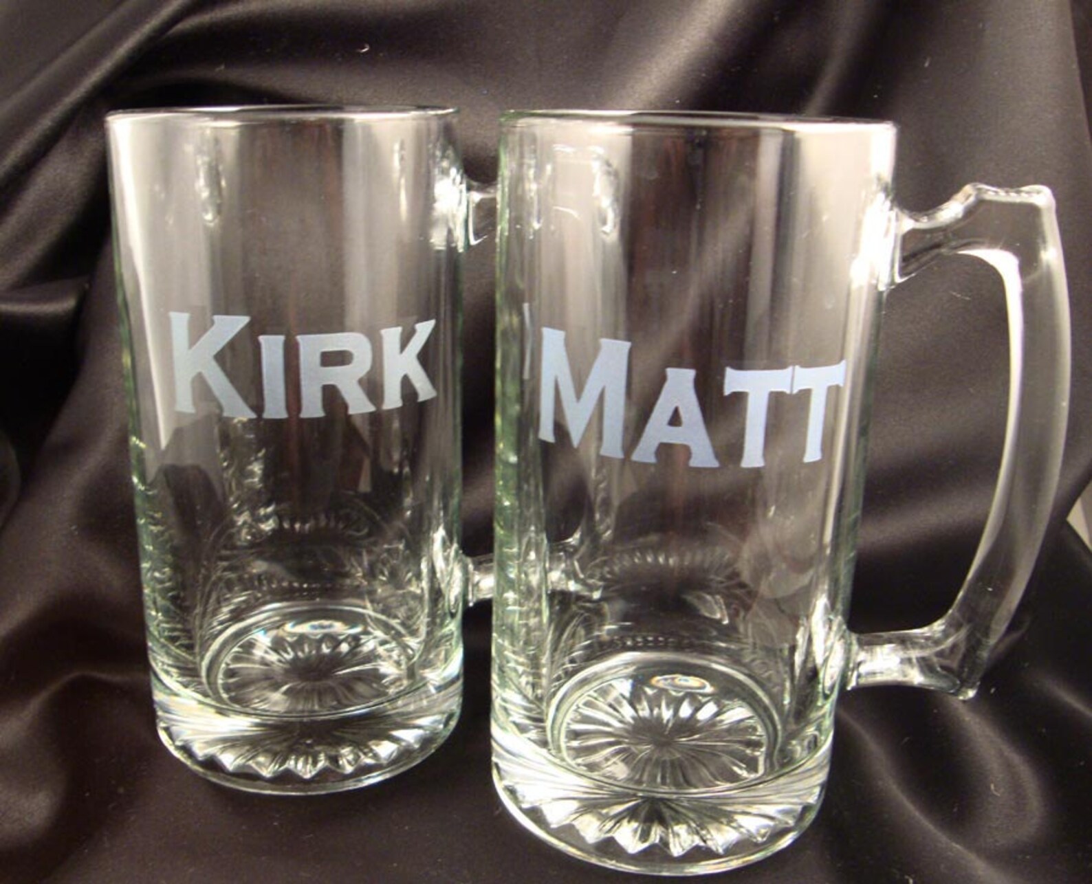 Set of 4 Custom Etched MEGA Beer Mugs | Etsy