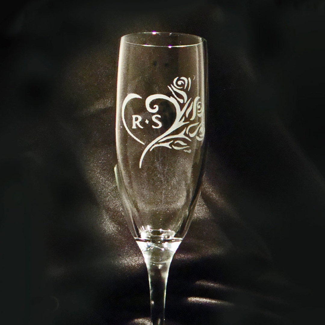 Custom Personalized Champagne Flutes Wedding Toasting Flutes Sweetheart ...