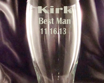 Set of 2 Personalized Custom Etched Glass MEGA Beer Mugs Wedding Party ...