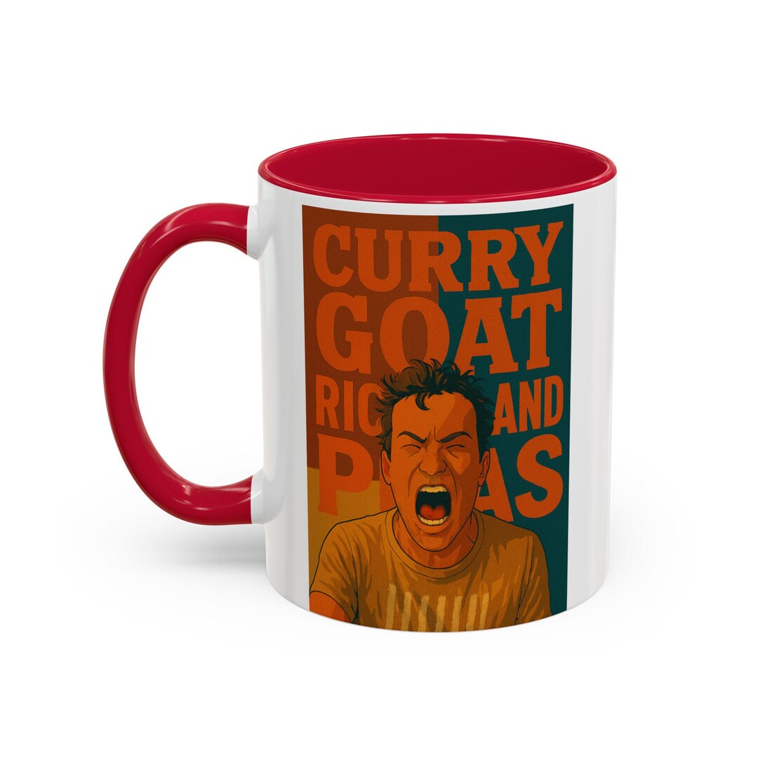 Colorful Curry Goat Mug - Fun Kitchen Decor, Vibrant Coffee Cup, Unique ...