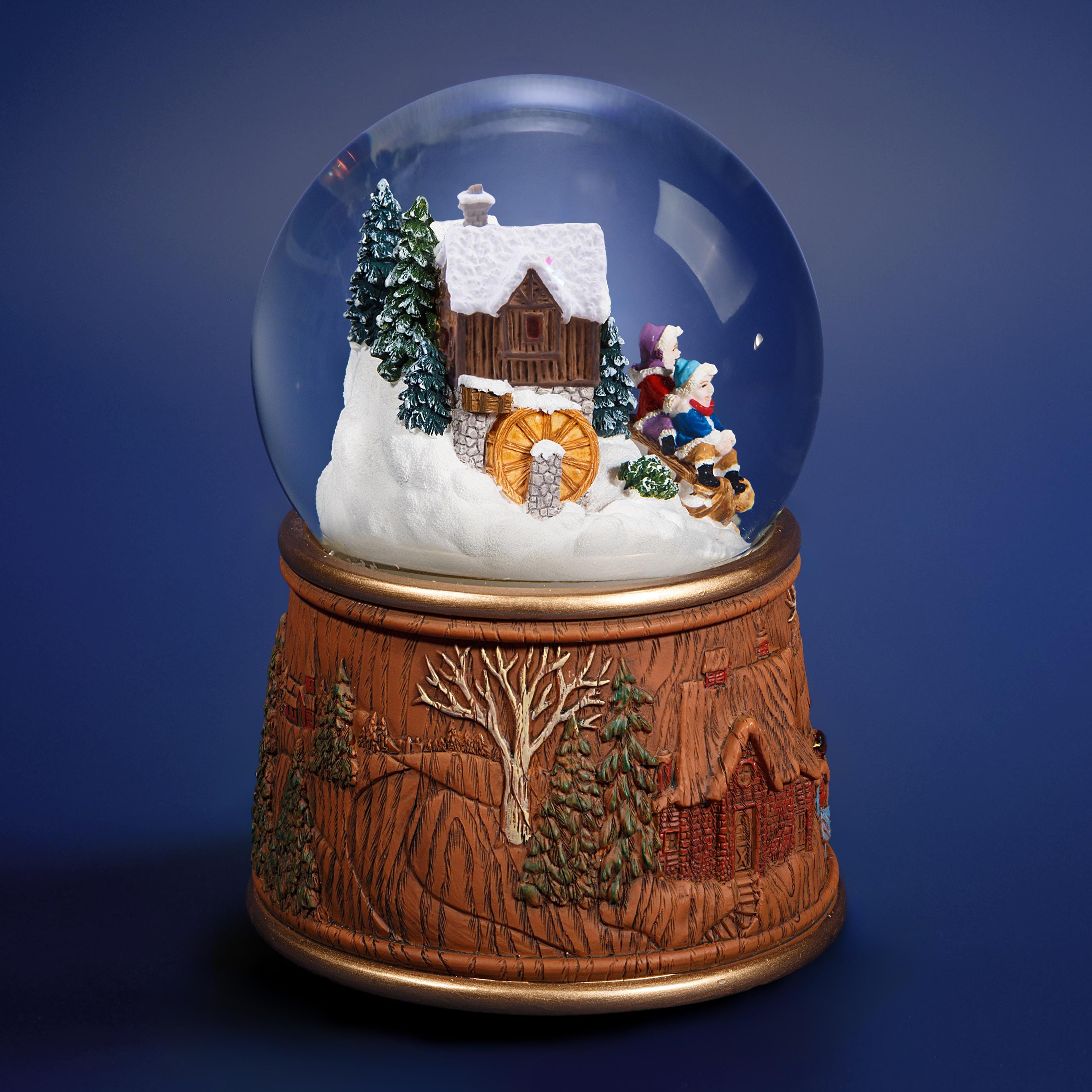 Musical Christmas Snow Globe “let’s Go Sledding!”, Made of Glass, With ...