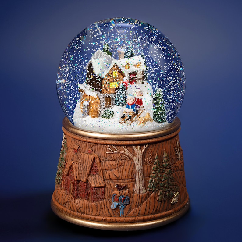 Musical Christmas Snow Globe “let’s Go Sledding!”, Made of Glass, With ...
