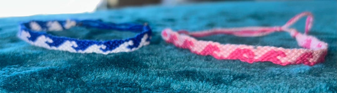 Pink and Blue Ocean Wave Matching Bracelets - Etsy