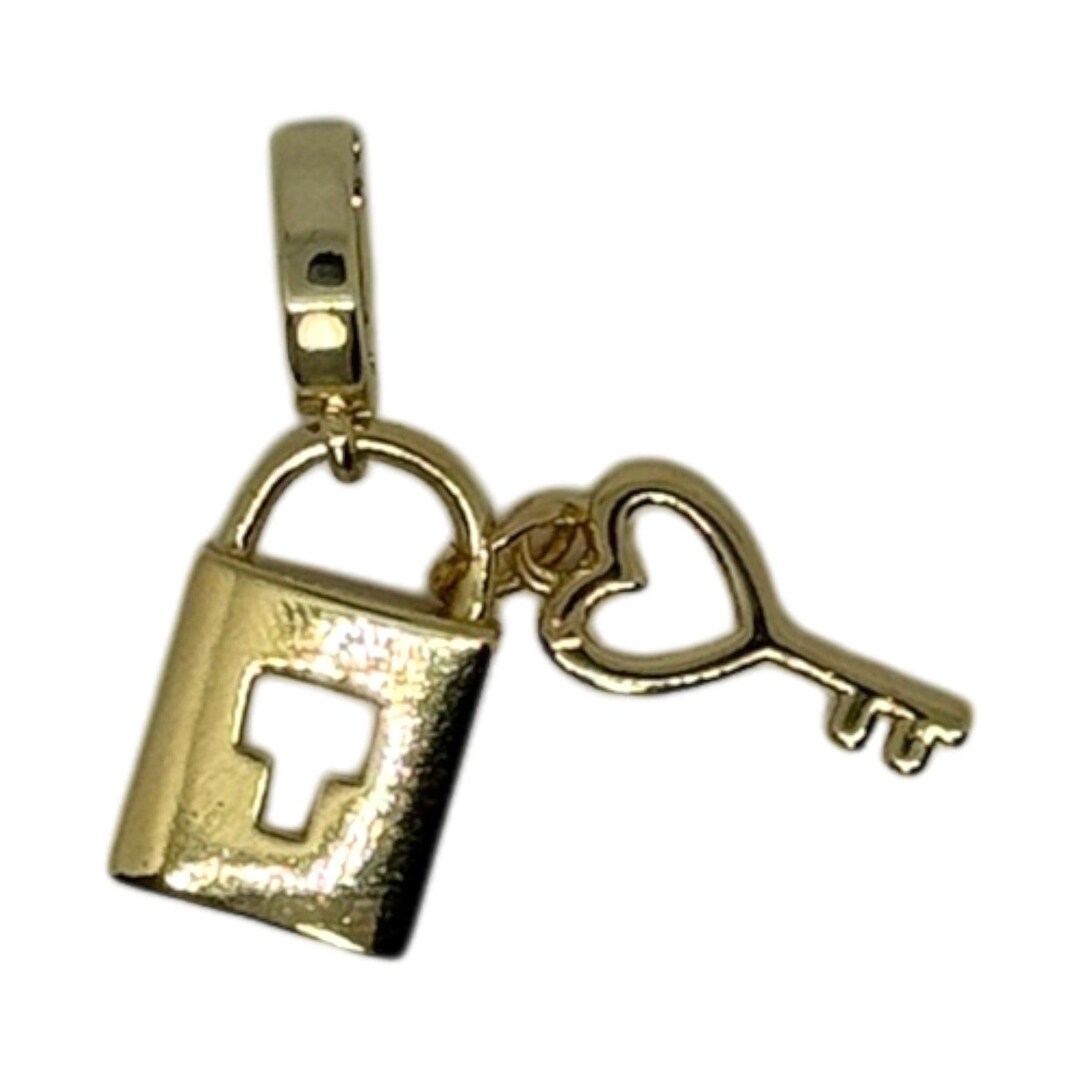 Padlock & Heart Key Charm – Triple Plated 18K Gold Clasp Charm - Etsy