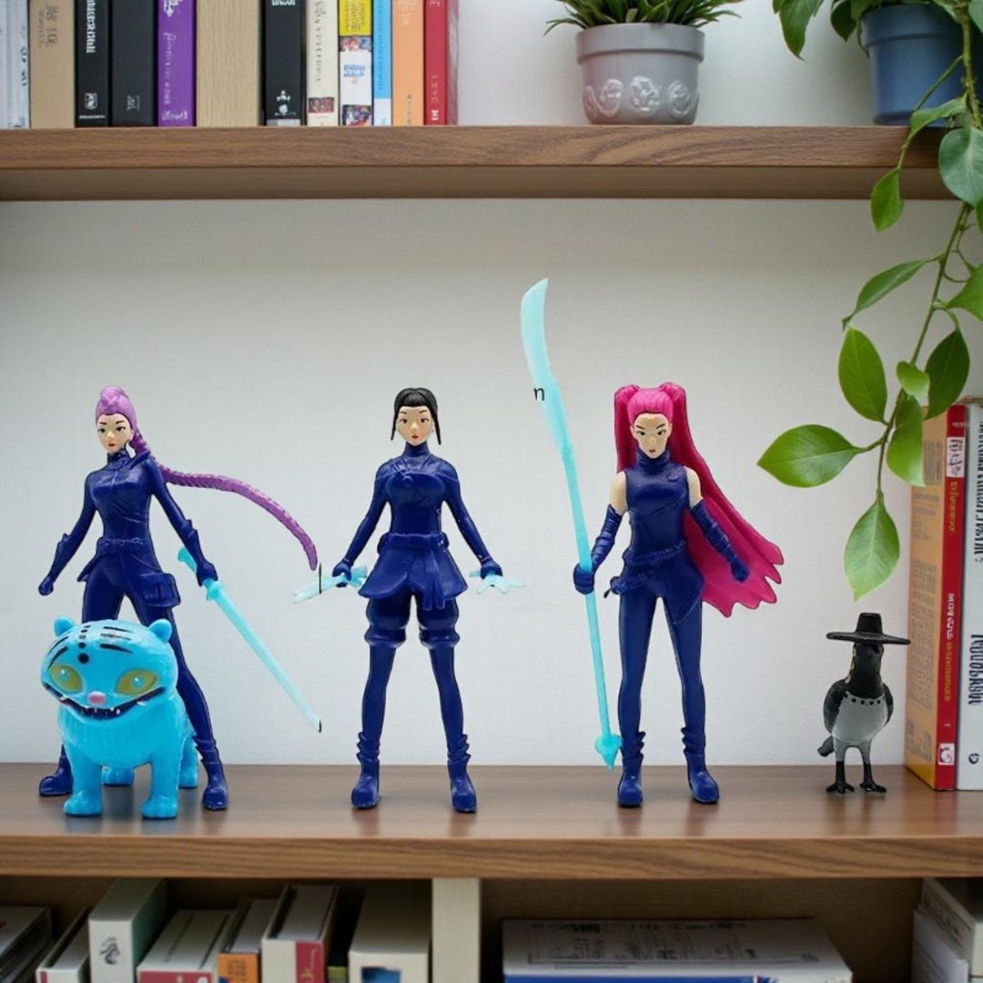 5PCS K-pop Demon Hunter Action Figure Set, Rumi, Mira, Zoey & Tiger ...