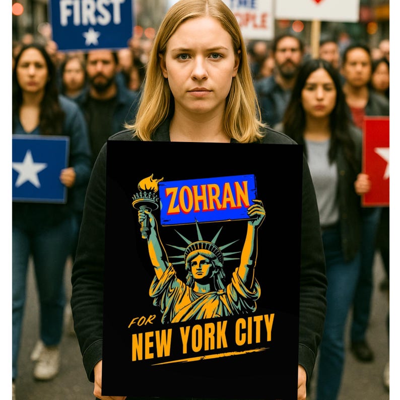 Mayor Mamdani 2025 Protest Sign, Zohran for NYC Sign, Zohran Mamdani ...