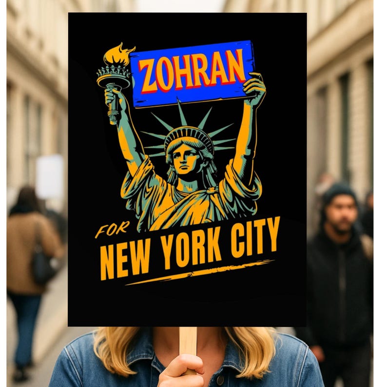 Mayor Mamdani 2025 Protest Sign, Zohran for NYC Sign, Zohran Mamdani ...