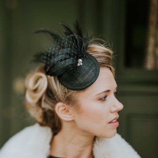 Black Fascinators - Etsy UK