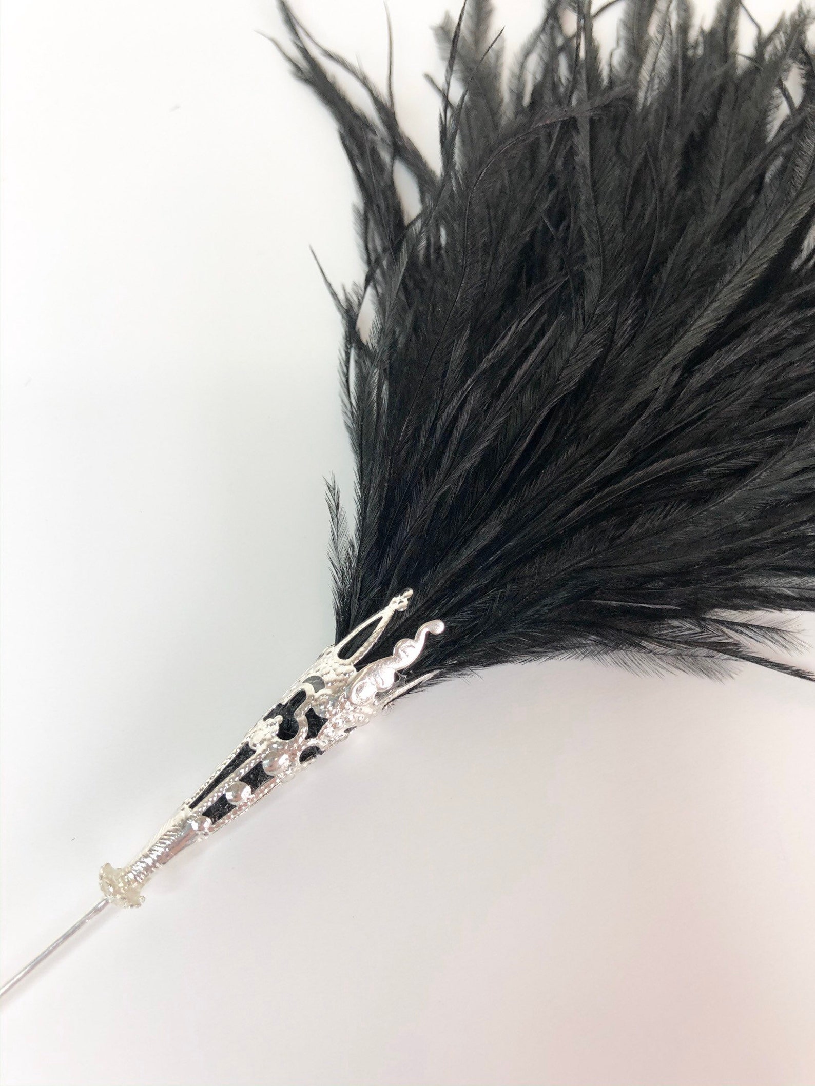 Ostrich Feather Hat & Lapel Pin mae - Etsy