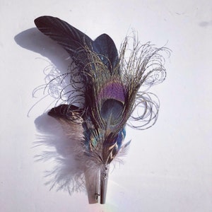 Black Feather Corsage Pin Brooch 'nightshade' - Etsy