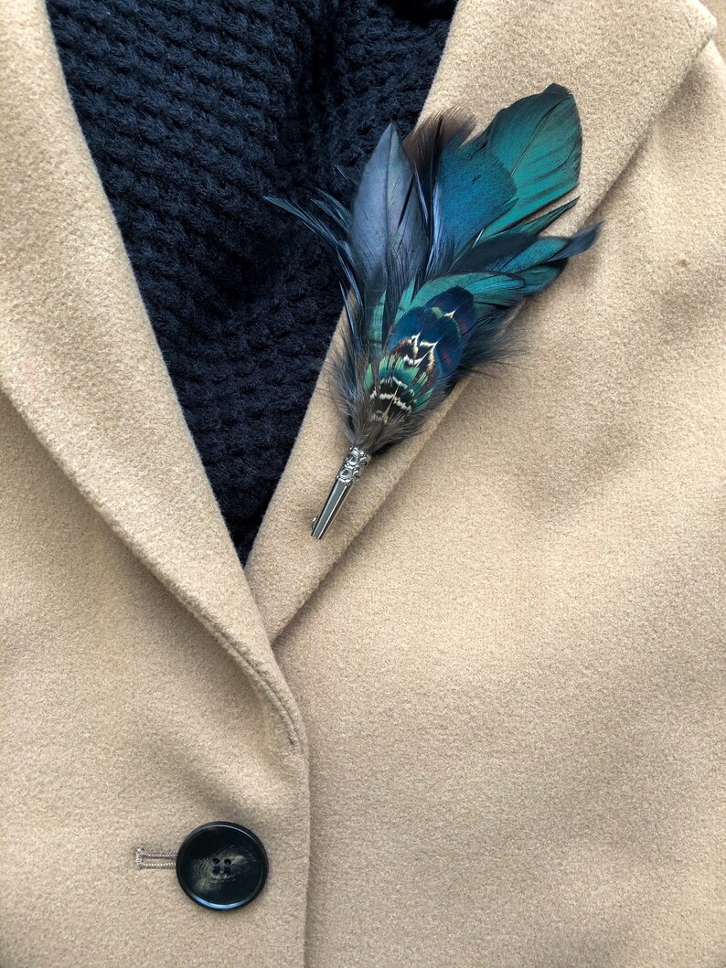 Black Feather Corsage Pin Brooch 'nightshade' | Etsy