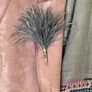 Ostrich Feather Hat & Lapel Pin ‘mae’ - Etsy