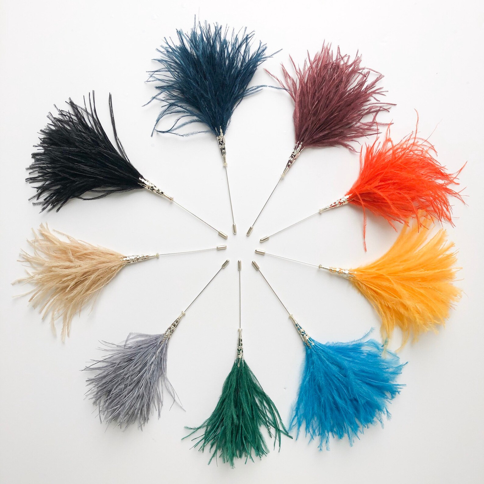 Ostrich Feather Hat & Lapel Pin mae - Etsy