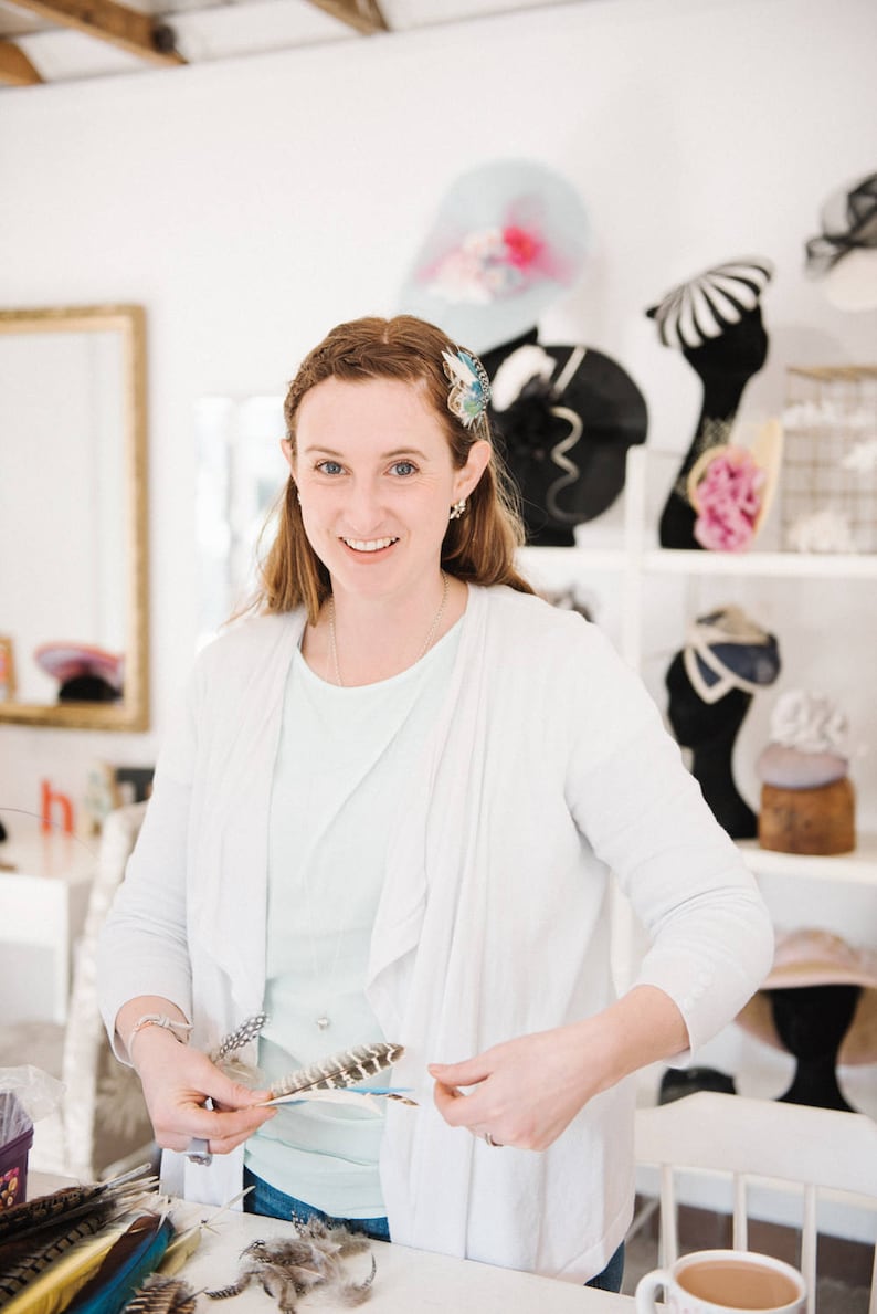 Black & White Spotty Feather Hair Band - Hand Made Using Natural Guinea ...