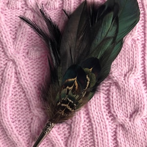 Black Feather Corsage Pin Brooch 'nightshade' - Etsy