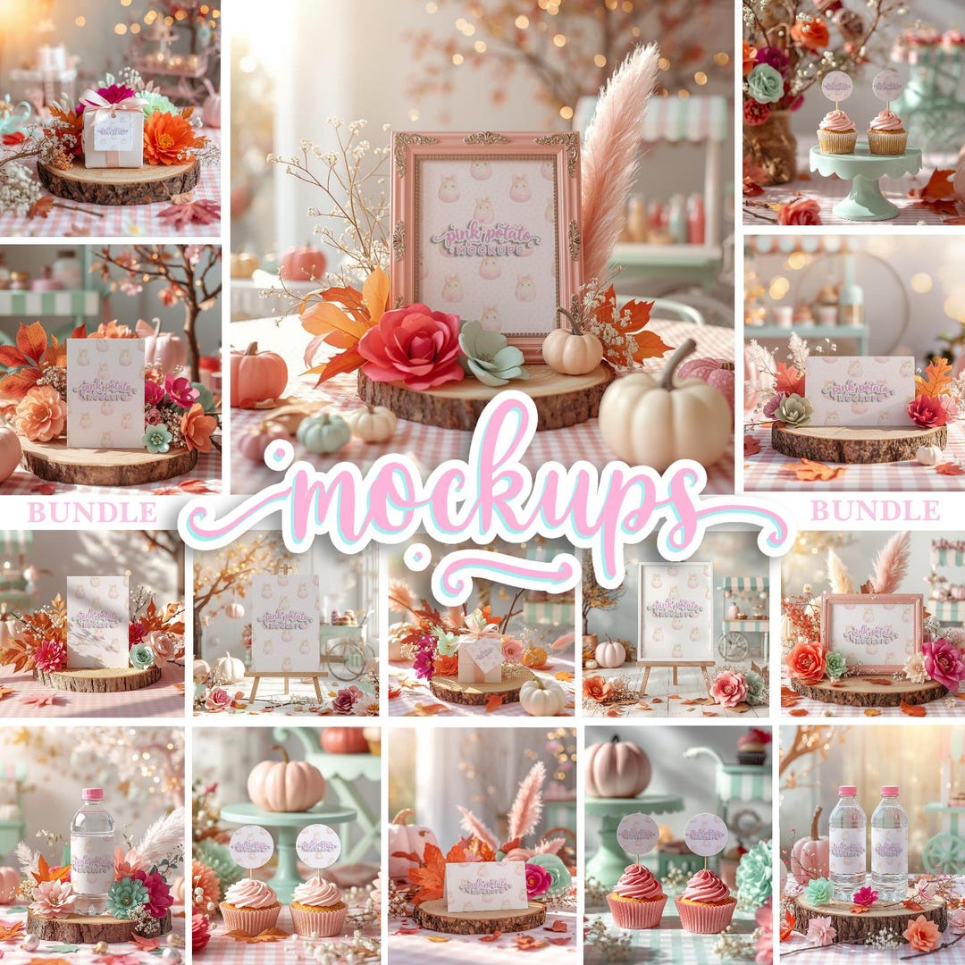 Falling for You Mockup Bundle: Shower, Fall Theme, Bundle Mockups ...