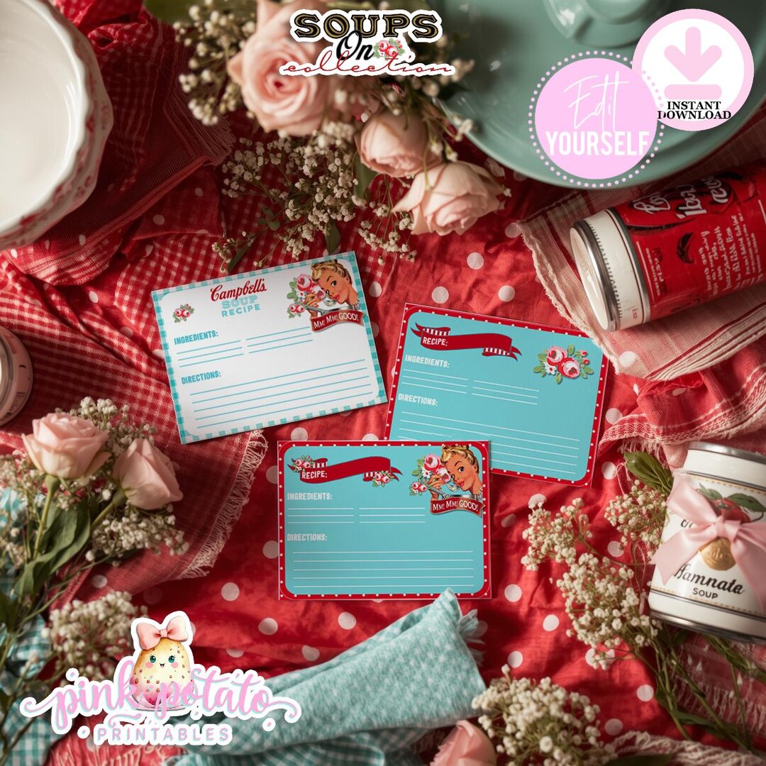 Soups On-soup Swap-recipe Cards-soup Exchange-soup Theme-soup Party ...