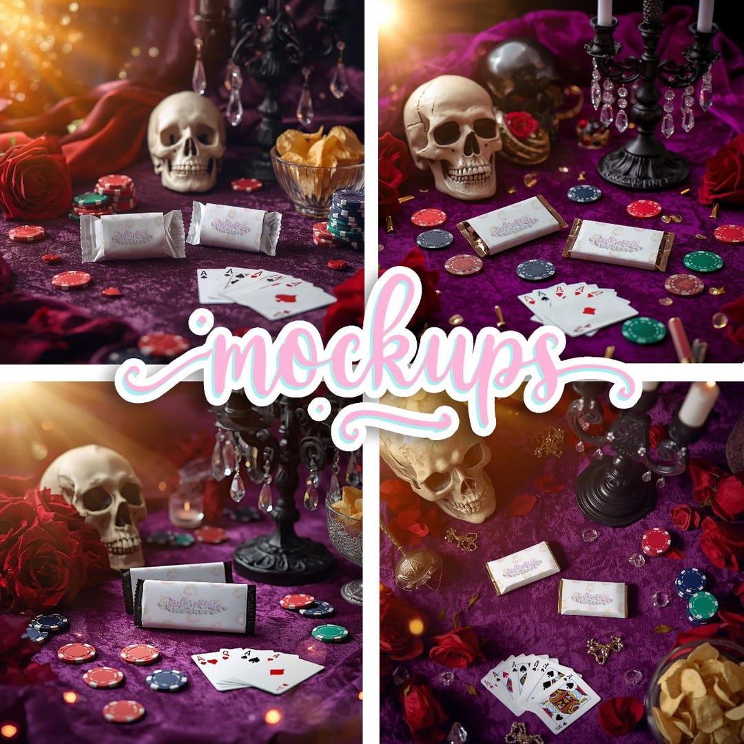Halloween Mini Candy Bar Mockup: Halloween Poker Party, Fall Theme ...