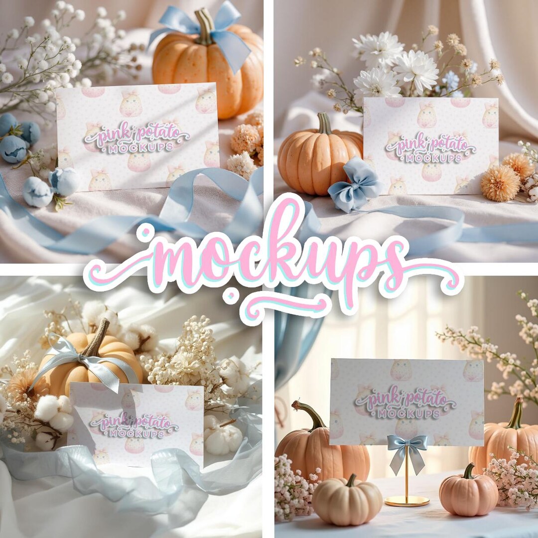 Pumpkin Buffet Card Mockups: Baby Shower, Fall Theme (INSTANT DOWNLOAD ...