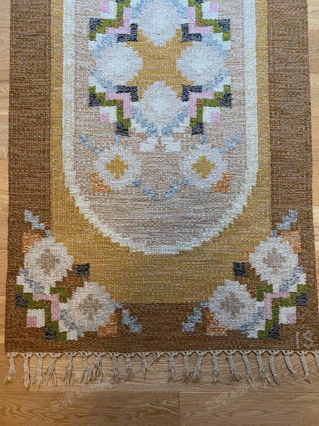 Geometric Wool Jute Traditional Rug- Handmade Vintage Rug, Navajo ...