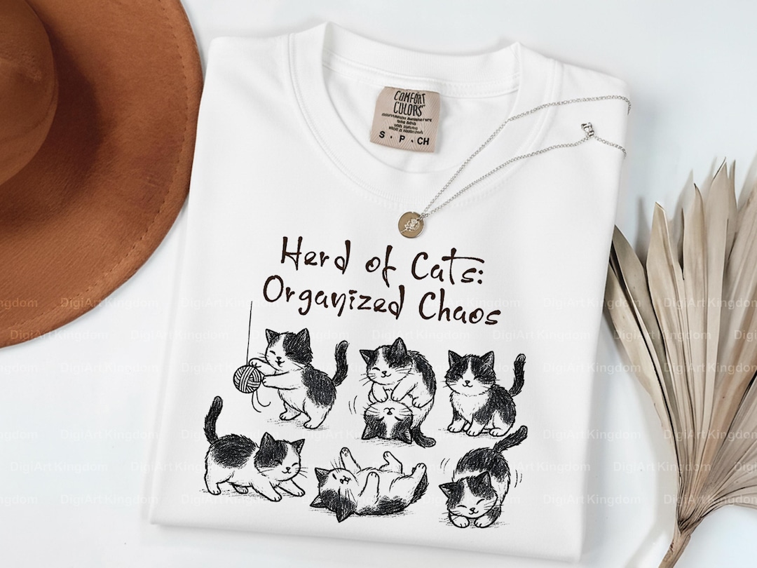 Funny Cat Herd PNG | Organized Chaos, Sketch Clipart (digital Download ...
