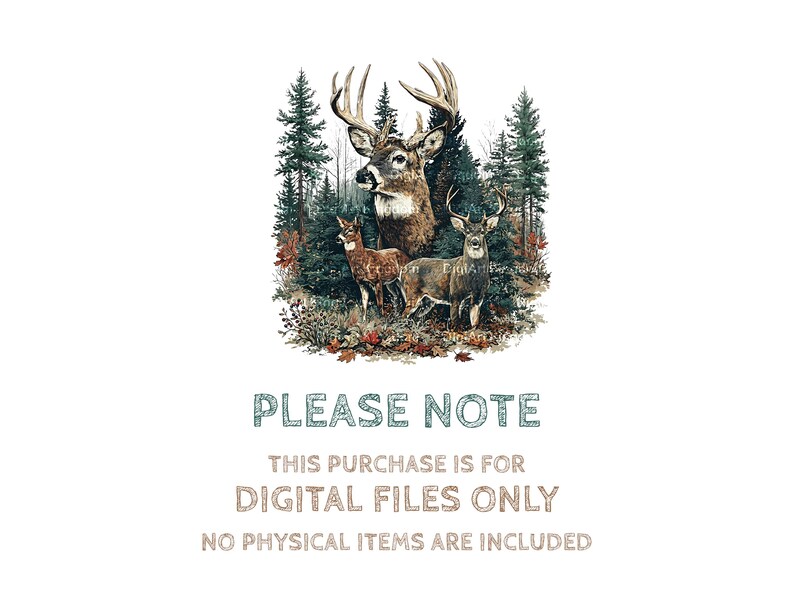 Vintage Deer PNG | Retro 90s Forest Animal Graphic (digital Download ...