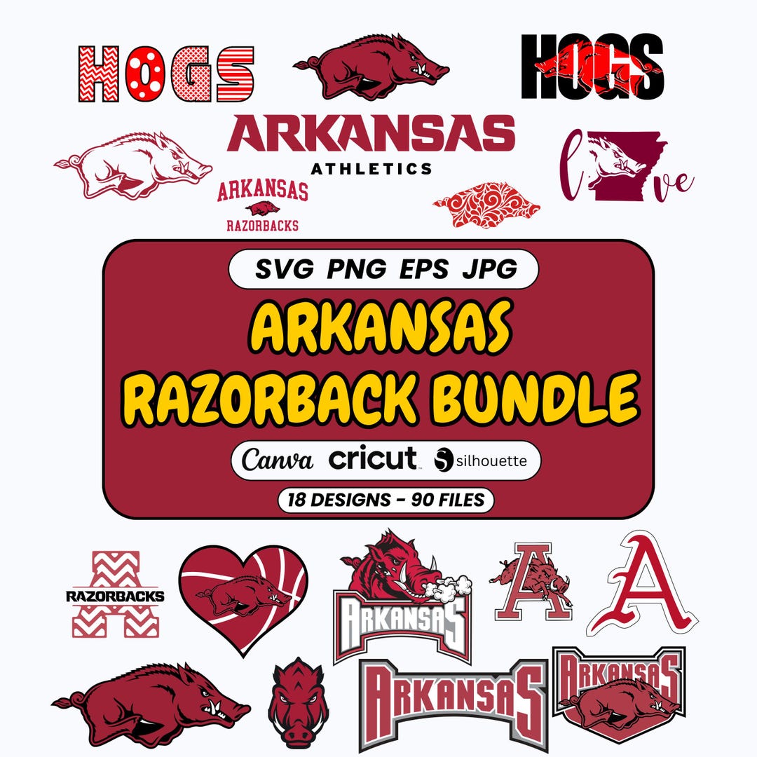 Arkansas Razorbacks SVG Bundle | Hogs Football Clipart (digital Files ...