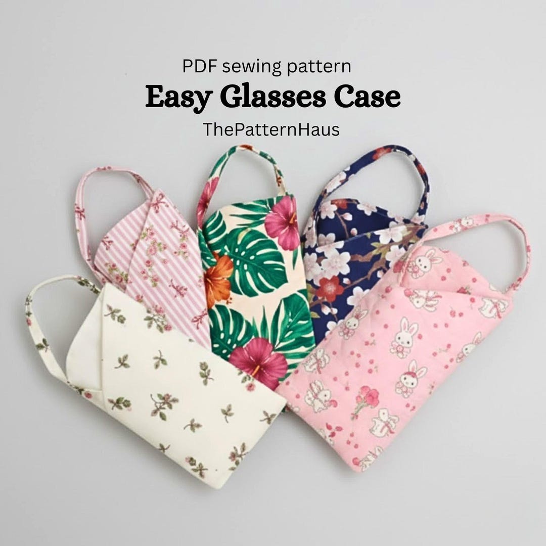 Easy Glasses Case Sewing Pattern PDF | Fabric Eyeglasses Pouch | DIY ...