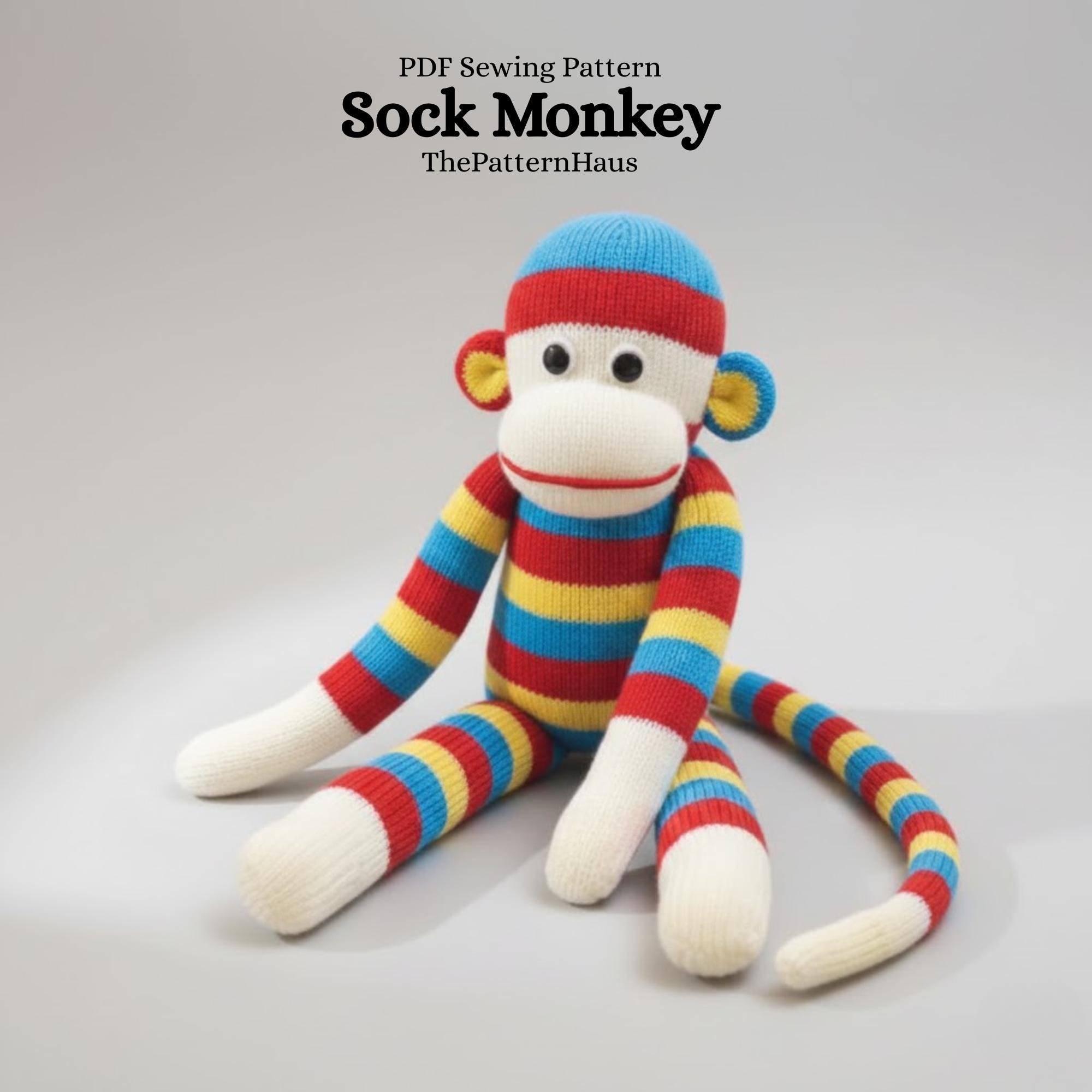 Easy Sock Monkey Sewing Pattern – Stuffed Animal PDF |recycled Socks ...
