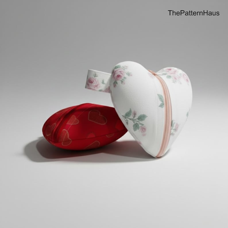 Mini Heart Pouch Sewing Pattern PDF | Small Zipper Coin Purse ...