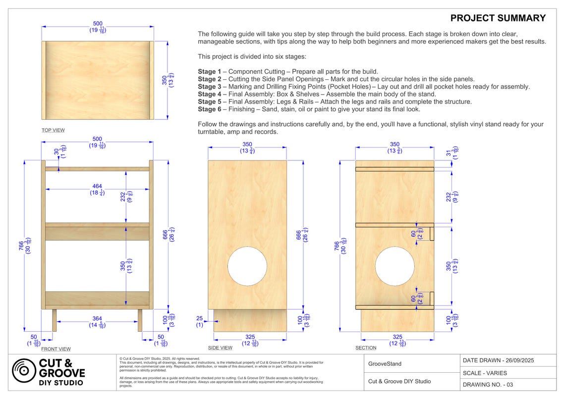DIY Turntable Stand & Vinyl Record Storage, PDF Woodworking Plans ...