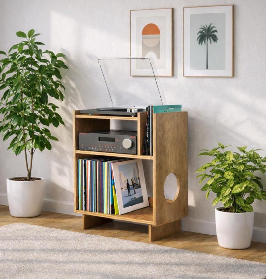 DIY Turntable Stand | Record Player Furniture | Mid Century Modern ...