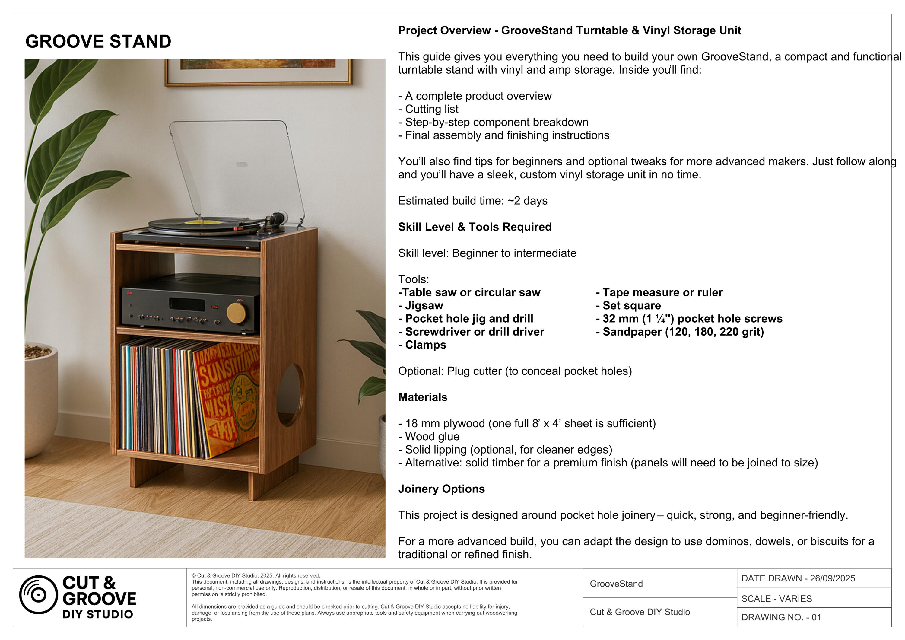 DIY Turntable Stand & Vinyl Record Storage, PDF Woodworking Plans ...