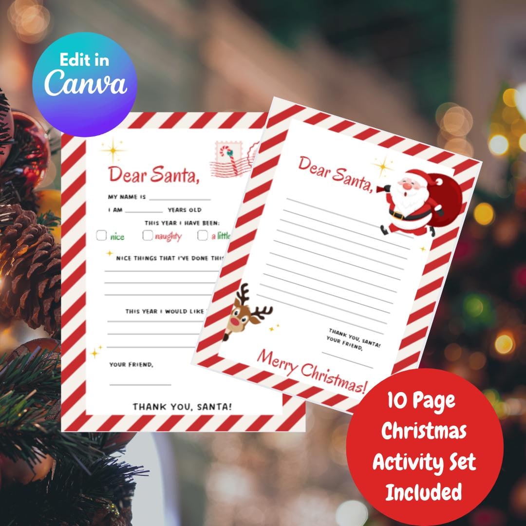 Letter to Santa – Dear Santa Letter, Printable Letter to Santa ...