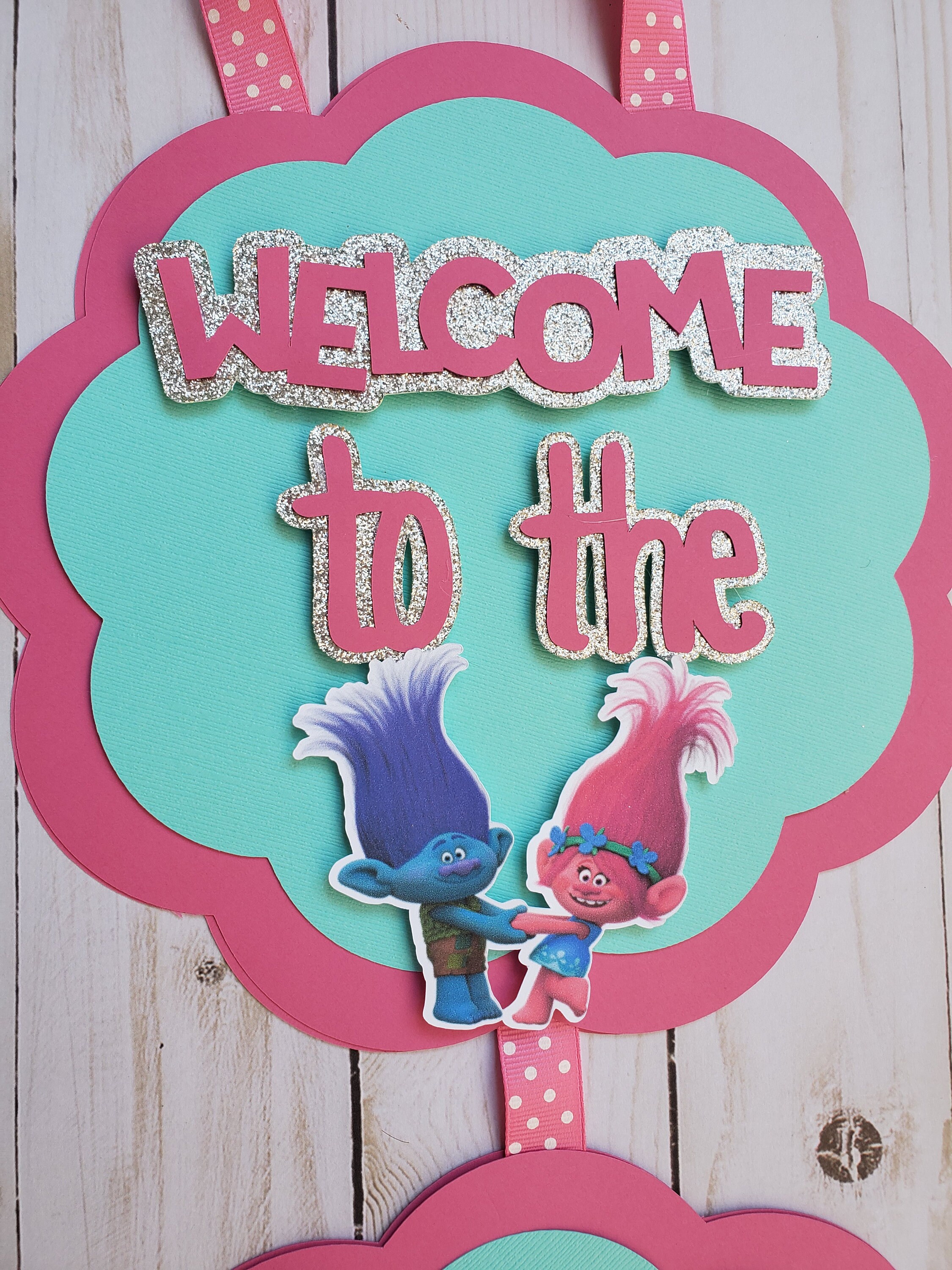 Trolls door sign Party decorations. Troll Birthday. 1st | Etsy