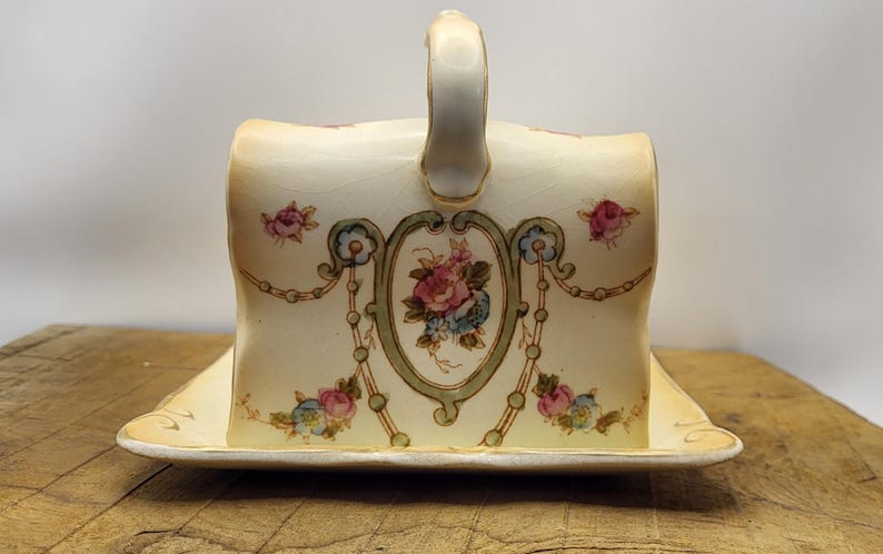 Antique Rare Crown Devon Butter Dish/ Cheese Dish "etna" C.1900 ...