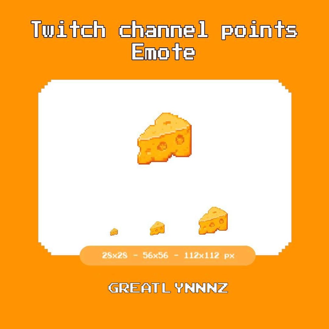 Cheddar Cheese Pixel Art Channel Points Icon - Etsy
