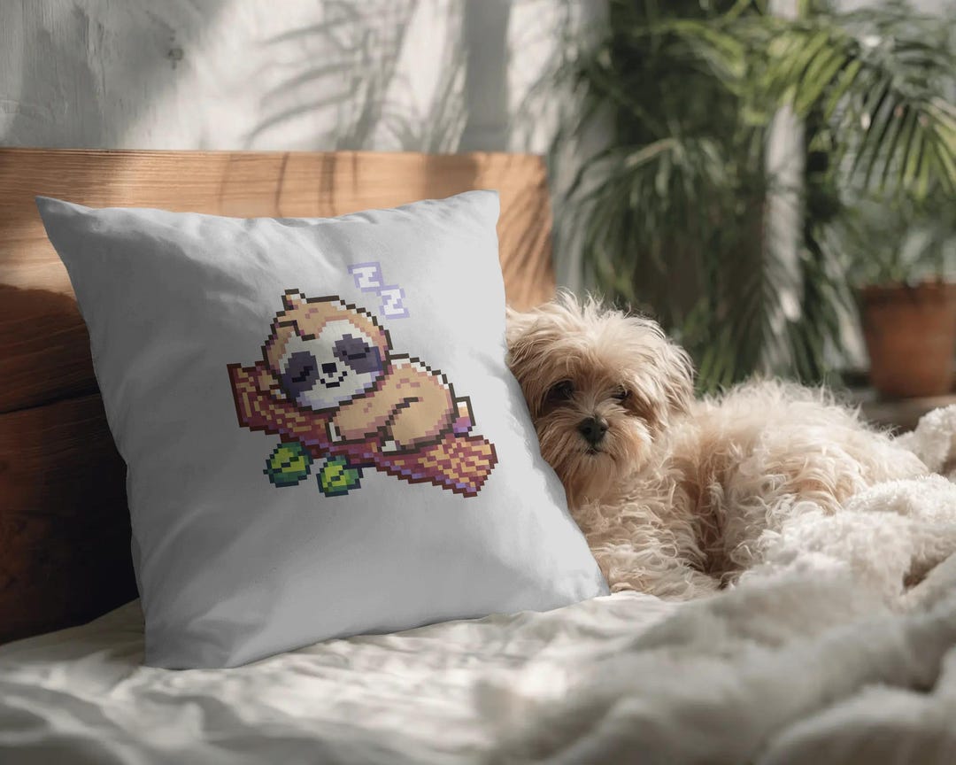 Pixel Sleeping Sloth PNG | 8-bit Style Digital Download - Etsy