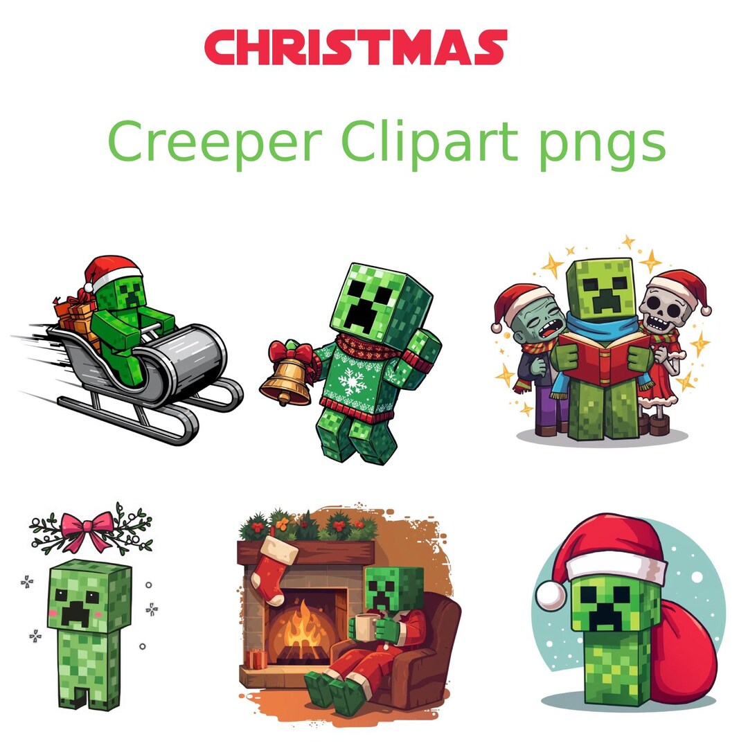 Christmas Creeper Clipart Bundle - Holiday Pngs, Digital Download - Etsy