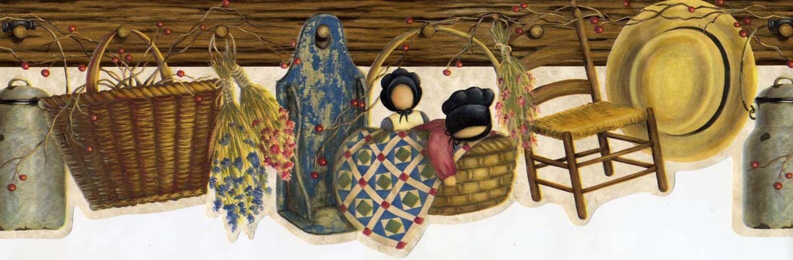 Amish Pegboard Wallpaper Border Hah15121b - Etsy