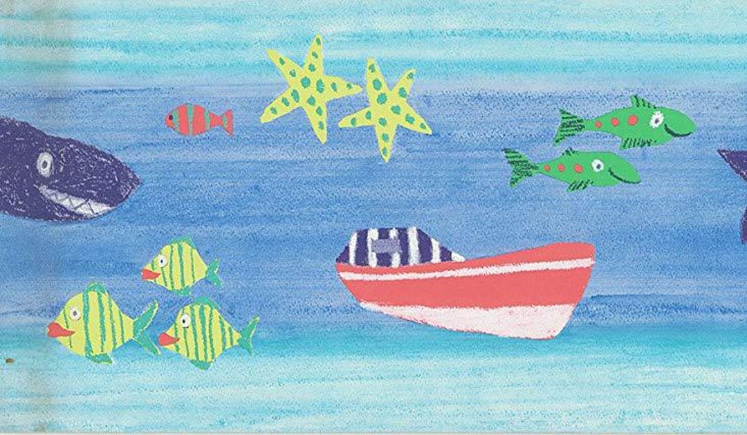 Comical Tropical Fish Wallpaper Border 329b27972 - Etsy