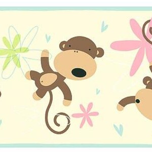 Monkey Wallpaper Border Sk6341b - Etsy