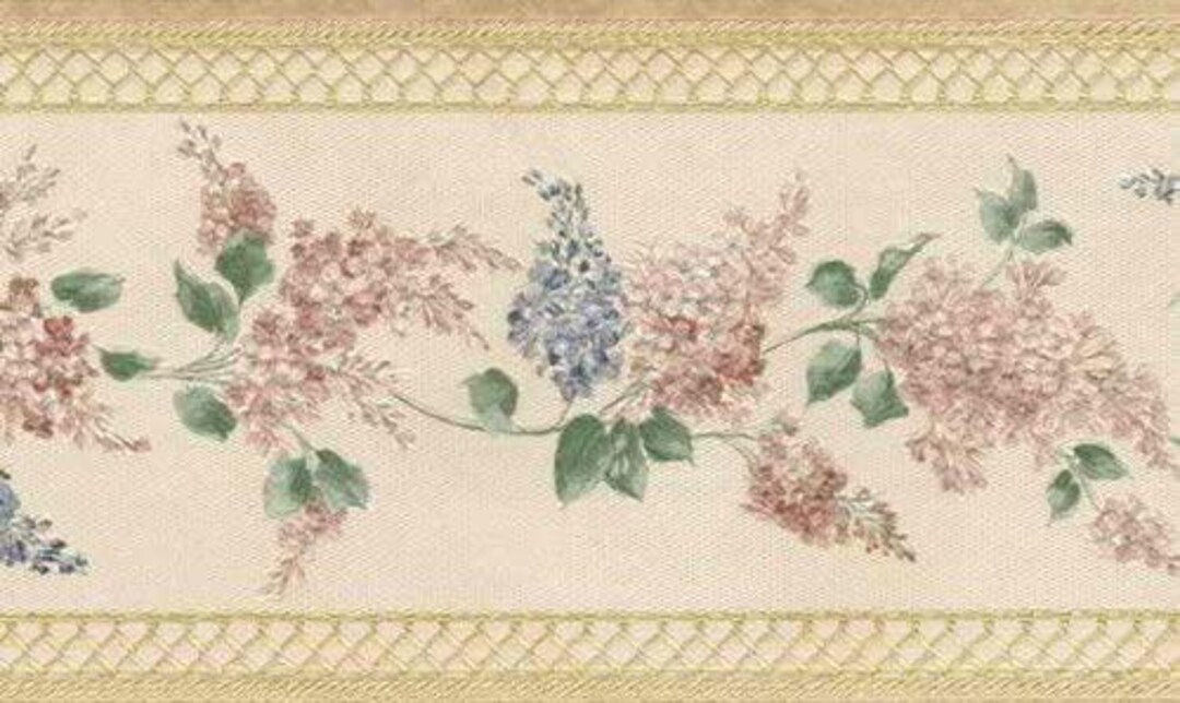Narrow Satin Floral Wallpaper Border 965b80714 - Etsy