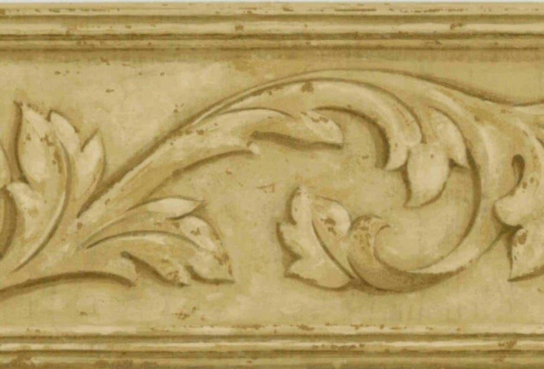 Architectural Leaf Wallpaper Border Vc052114b - Etsy