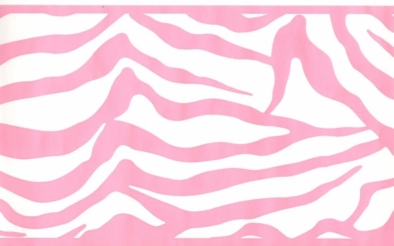 Girly Glam Pink Zebra Wallpaper Border Je3669b - Etsy
